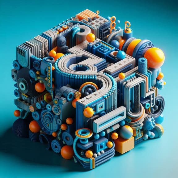 Combines Two Dimensional and Three Dimensional Text Elements Ad Stock ...