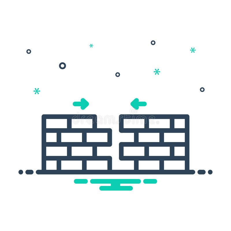 Mix Icon for Combining, Wall and Brick Stock Illustration ...