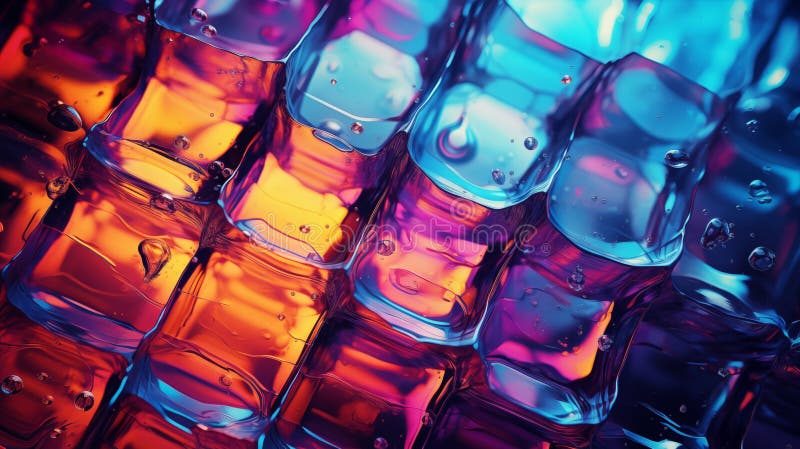 Tech Infused Liquid, Bubble Patterns in Futuristic Transparent Cube ...