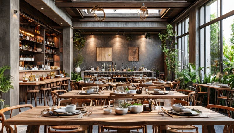 Combining Natural Light with Modern Design, this 3D-rendered Restaurant ...