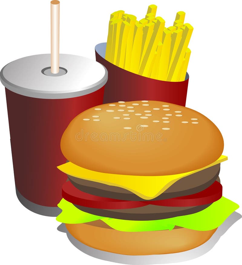 Combo meal illustration stock vector. Illustration of food - 5242937