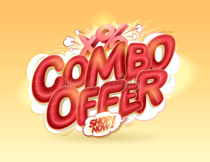 Combo Offer Web Banner Mockup with 3D Style Red Lettering Stock Vector ...