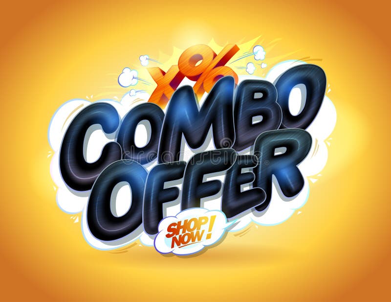 Combo Offer Web Banner Vector Mockup Stock Vector - Illustration of ...