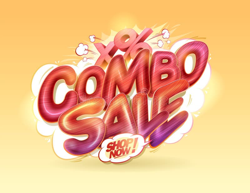 Combo Sale Flyer Template with Glossy Lettering Stock Vector ...