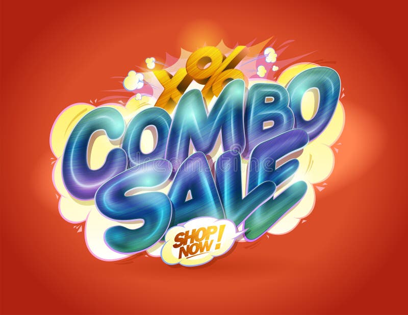 Combo Sale Sign Template with Glossy Lettering Stock Vector ...
