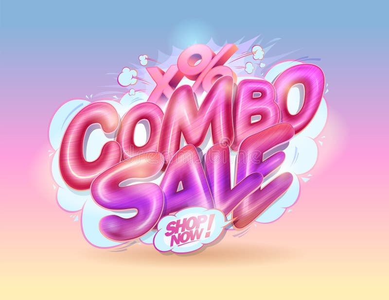 Combo Sale Web Banner Template with Glossy Lettering Stock Vector ...