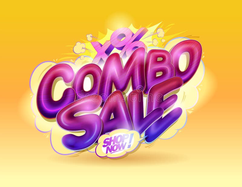 Combo Sale - Web Banner Template with Pink Glossy Lettering Stock ...