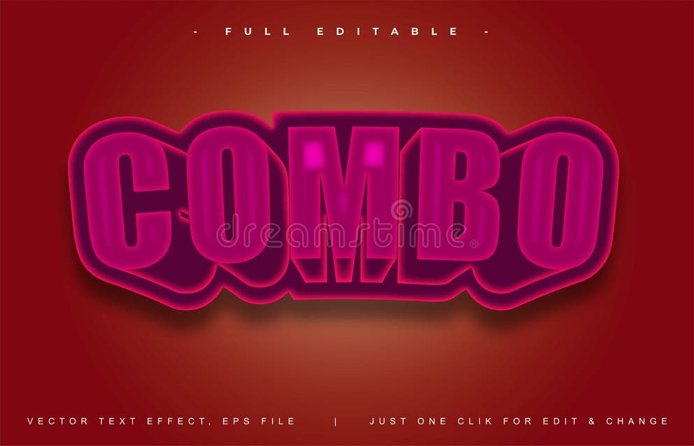 Combo Text Effect Design Editable Vector, Light Effect Theme, Bold and ...