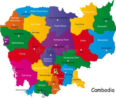 Combodia map stock vector. Illustration of geography, atlas - 9088213