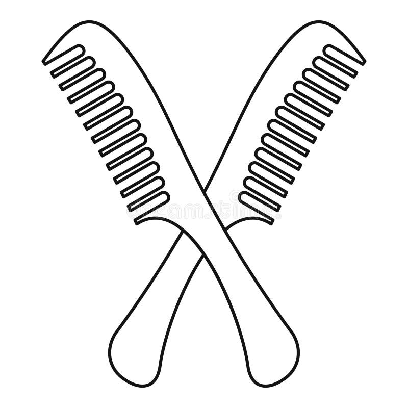 Combs icon, outline style stock vector. Illustration of accessory ...