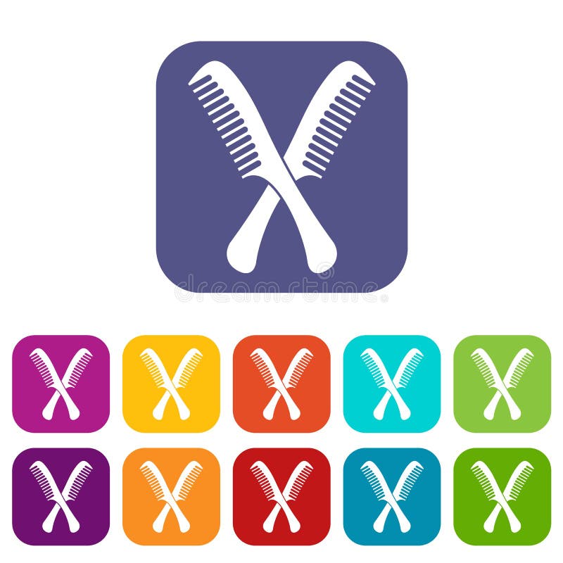 Combs set icons stock vector. Illustration of fashion - 85057824