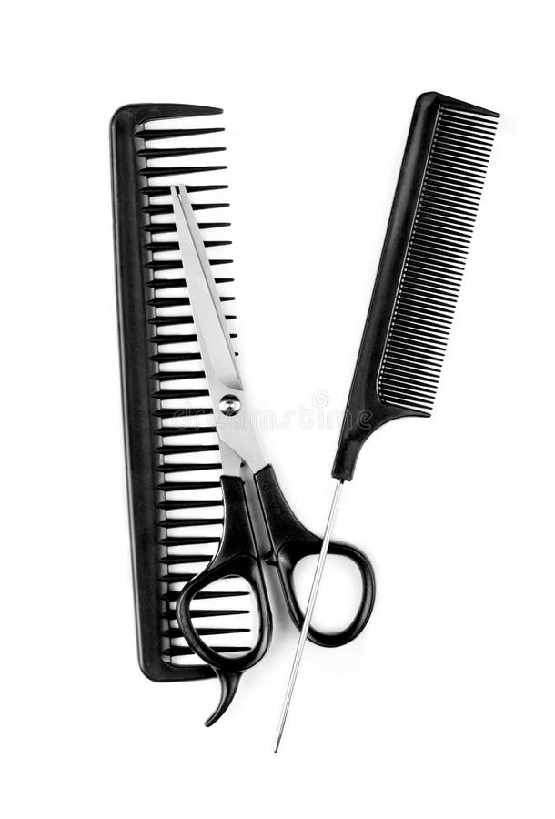 Combs and scissor stock image. Image of isolated, hair - 52411167