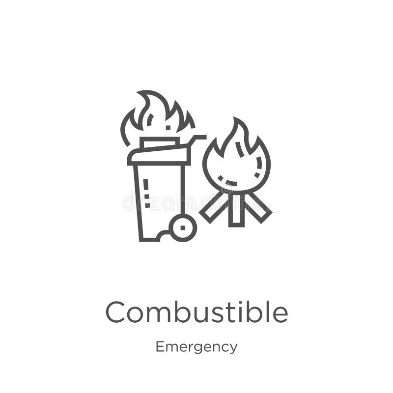 Combustible Icon Vector from Emergency Collection. Thin Line ...