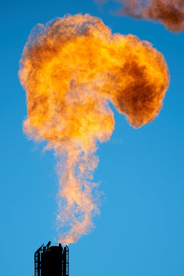 Gas flaring. stock image. Image of ecology, orange, fuel - 21906053