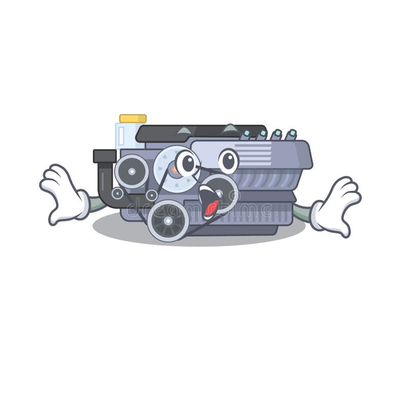 Combustion Engine Cartoon Character Design on a Surprised Gesture Stock ...