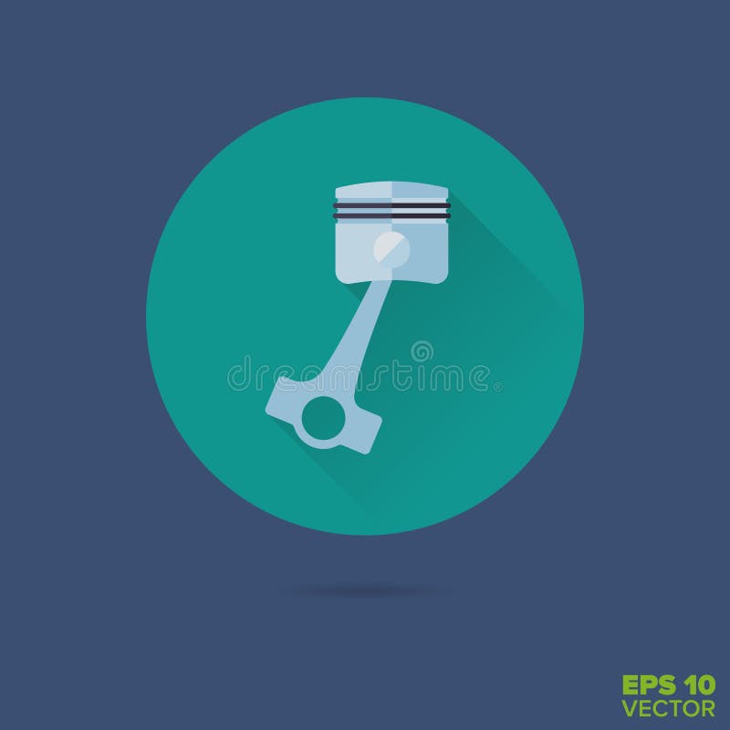 Combustion Engine Piston Flat Design Vector Icon Stock Vector ...