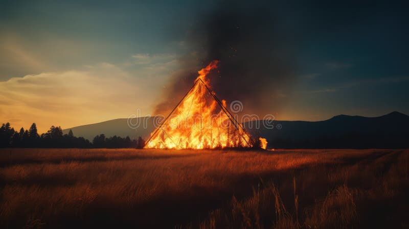 Combustion fire triangle stock illustration. Illustration of generated ...