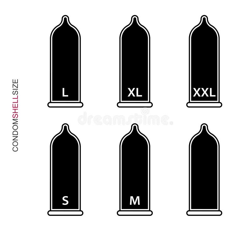 Comdom Expanded Size Black Set Stock Vector - Illustration of open ...