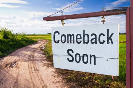 Come back soon stock image. Image of billboard, message - 23391455