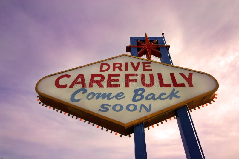 Come Back Soon Las Vegas Sign at Sunset Stock Photo - Image of tourism ...