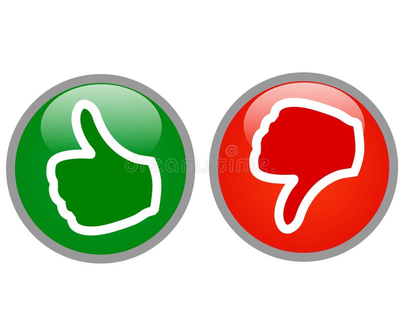 Messo Bottoni Rossi E Verdi Delle Icone Emoticon Di Smiley Positivi E ...