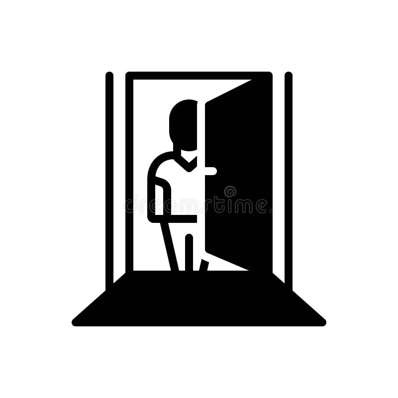 Black Solid Icon for Come, Arrive and Get in Enter Stock Vector ...