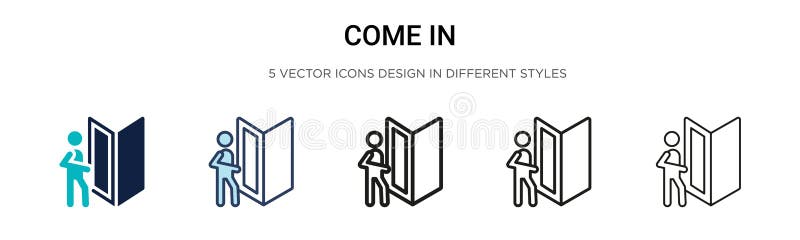 Come in Icon in Filled, Thin Line, Outline and Stroke Style. Vector ...