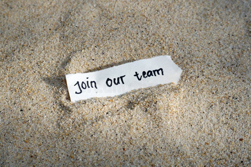 Come and Join Our Team Handwritten Text on Torn Paper Note. Stock Image ...