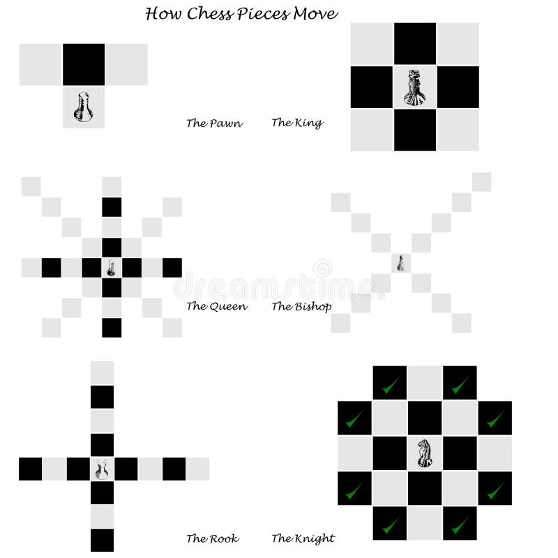 Come Le Parti Di Scacchi Si Muovono Illustrazione Vettoriale ...