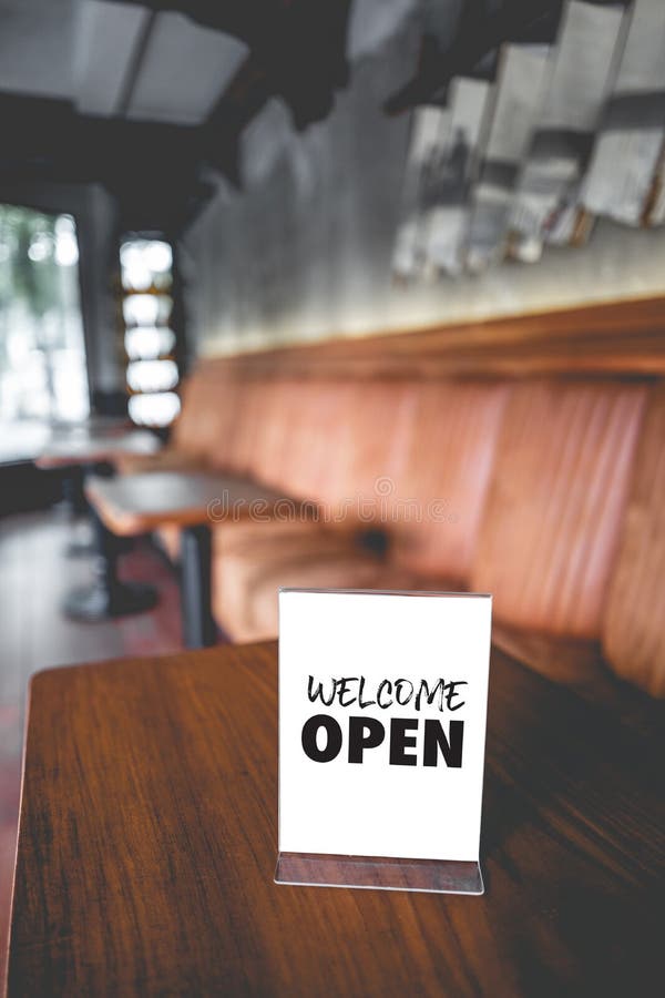 Come in we`re Open in Cafe Owner Open Startup with Cafe Shop Stock ...