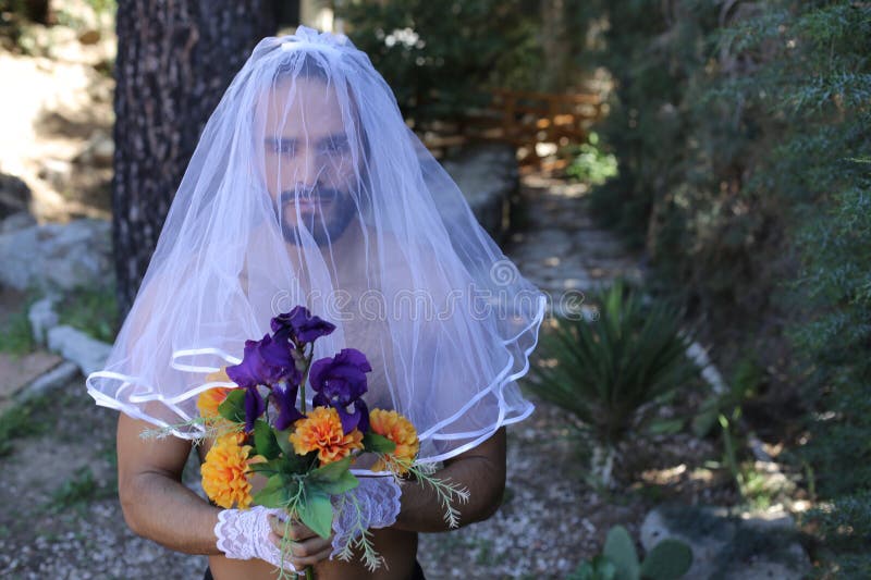 Comedian Dressed Like a Bride Stock Image - Image of fright, comedy ...