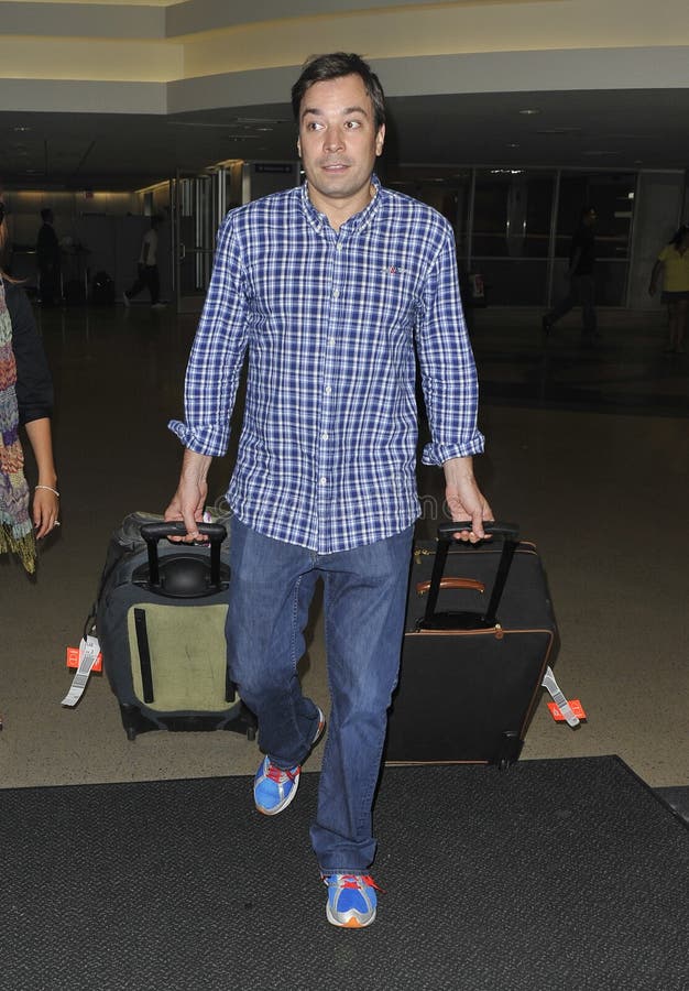 Comedian Jimmy Fallon is Seen at LAX Editorial Stock Photo - Image of ...