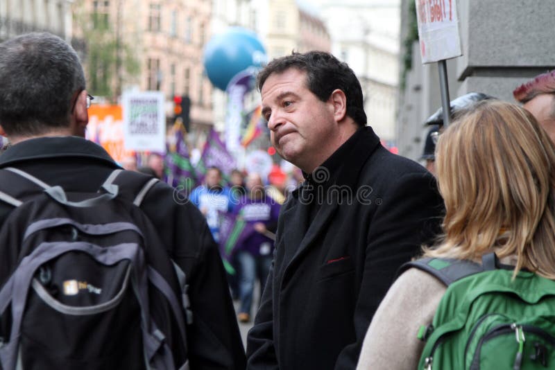 Comedian Mark Thomas at a TUC March and Demonstration in Central London ... Comedian Mark Thomas at a TUC March and Demonstration in Central London ...