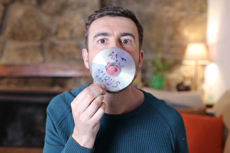 Comedian Wearing Antivirus Cd Protective Mask Stock Image - Image of ...