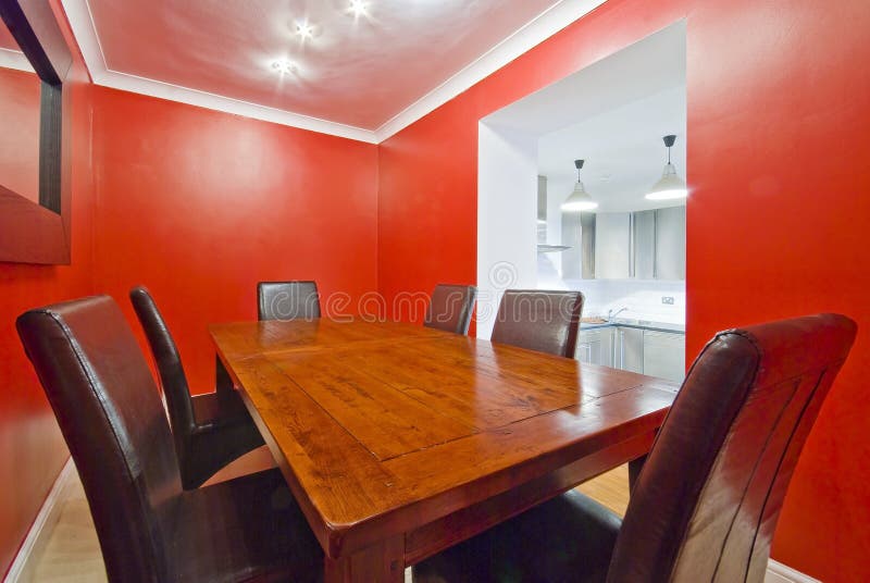 Comedor en rojo imagen de archivo. Imagen de lujo, rojo - 9820611