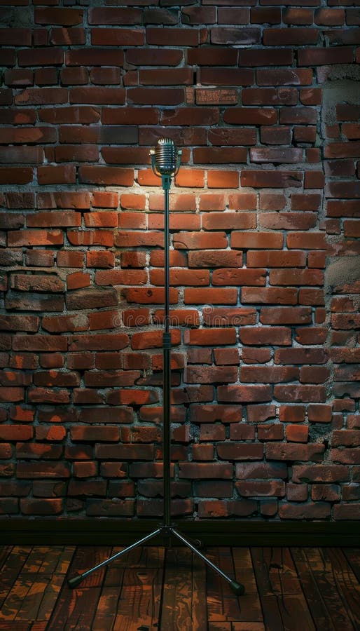 Comedy Club Atmosphere Audience S View of Stage with Brick Wall ...