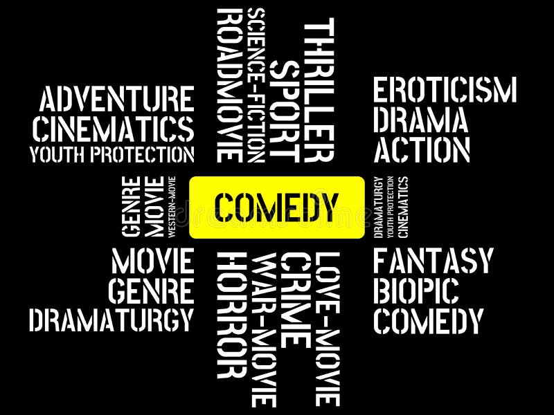 COMEDY - Image with Words Associated with the Topic MOVIE, Word, Image ...