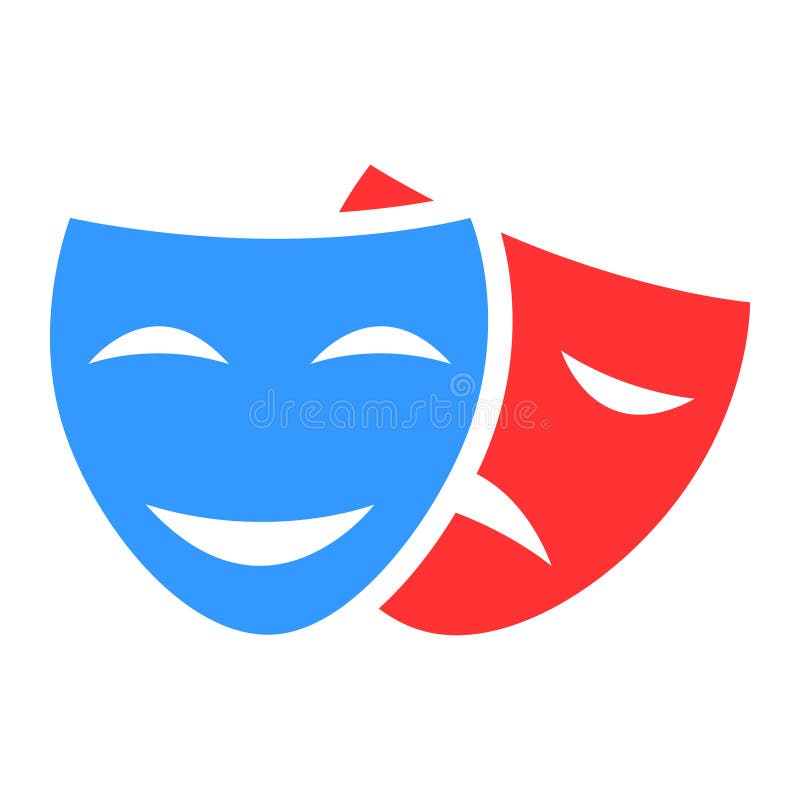 Theater Mask Icon Vector Illustration Stock Vector - Illustration of ...