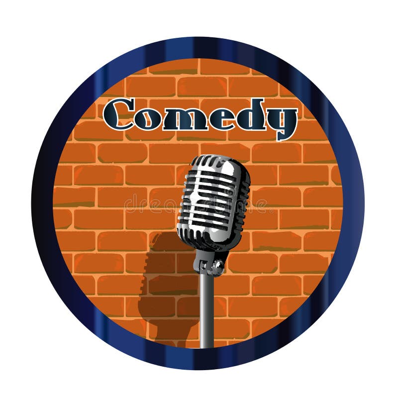 Comedy Mic Circle stock vector. Illustration of theater - 77287557