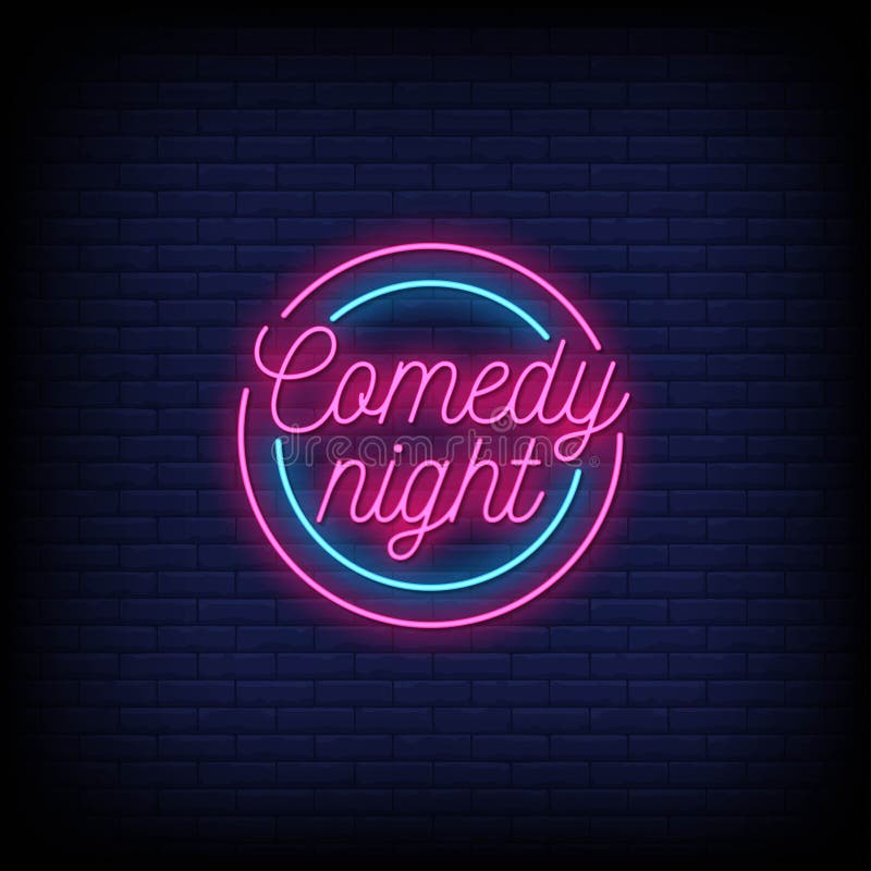 Comedy Night Neon Signs Style Text Vector Stock Vector - Illustration ...