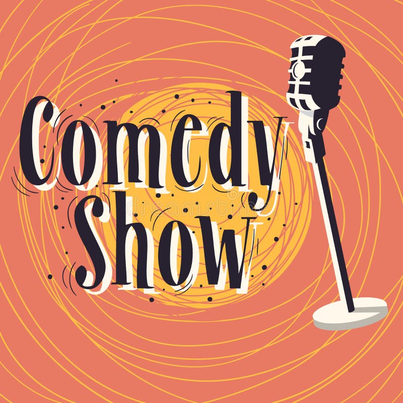 Comedy Show Poster with Microphone Vector Image. Stock Vector ...