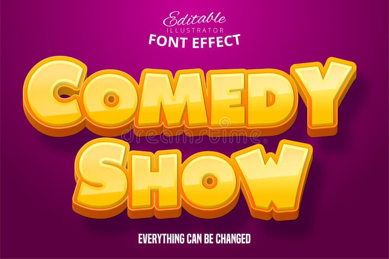 Comedy Show Text, 3d Editable Font Effect Stock Vector - Illustration of customisable, premium ...