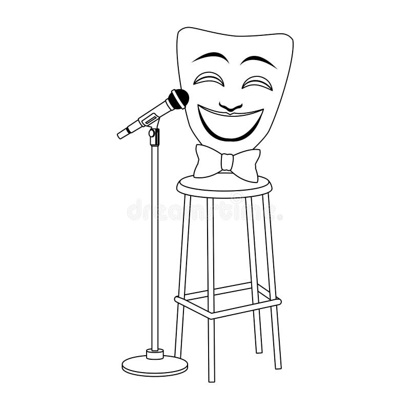 Comedy Mask Microphone Stand Stock Illustrations – 56 Comedy Mask ...