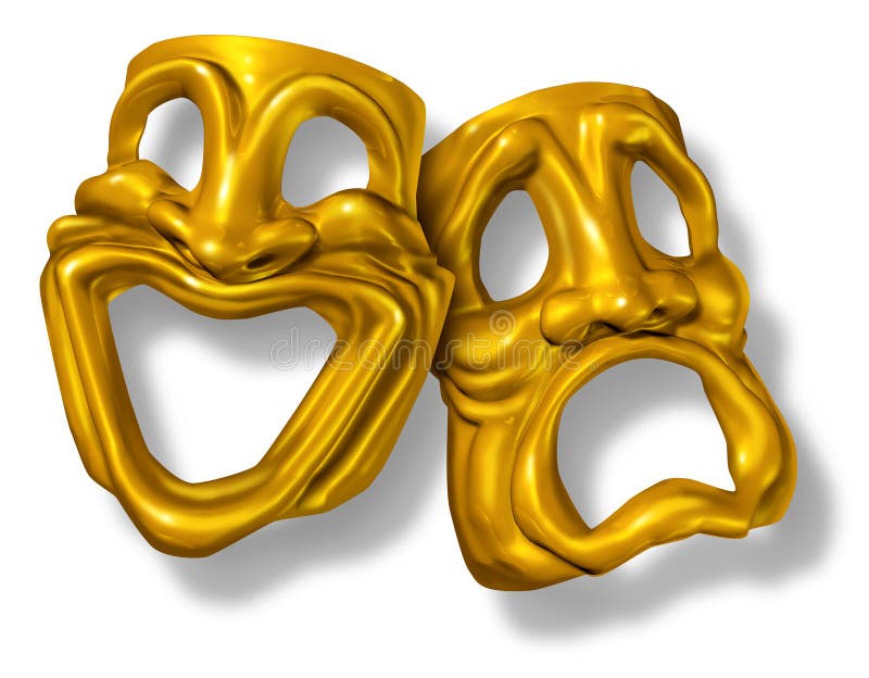 Comedy and tragedy stock illustration. Illustration of expressions ...