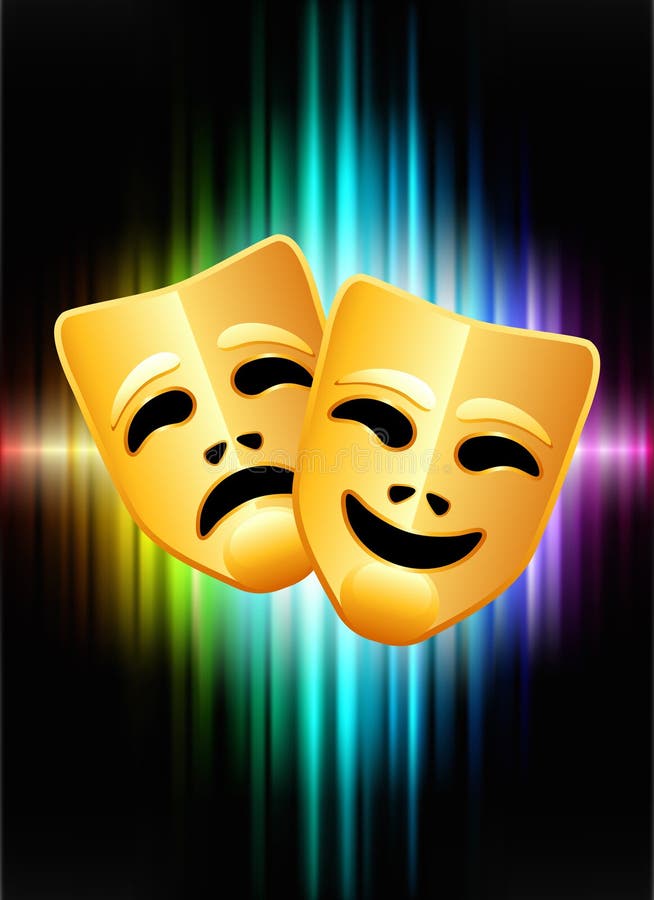 Theater Masks on Abstract Background Stock Image - Illustration of ...