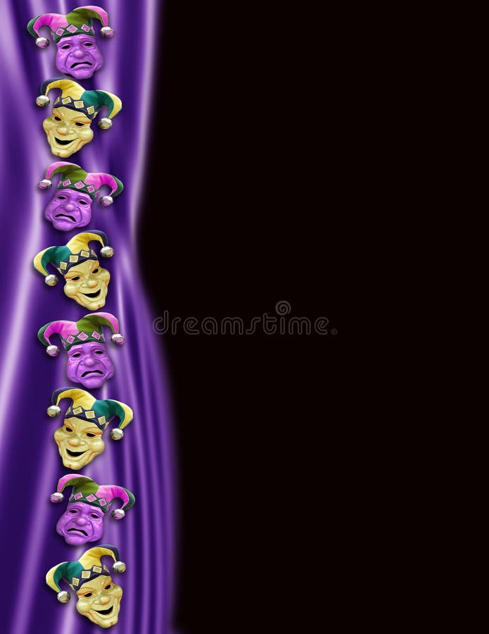 Comedy and Tragedy Masks Border Stock Illustration - Illustration of ...