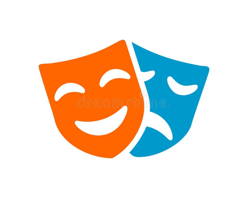 Comedy and Tragedy Masks. Masquerade Mask, Comic and Tragic Vector Icon ...