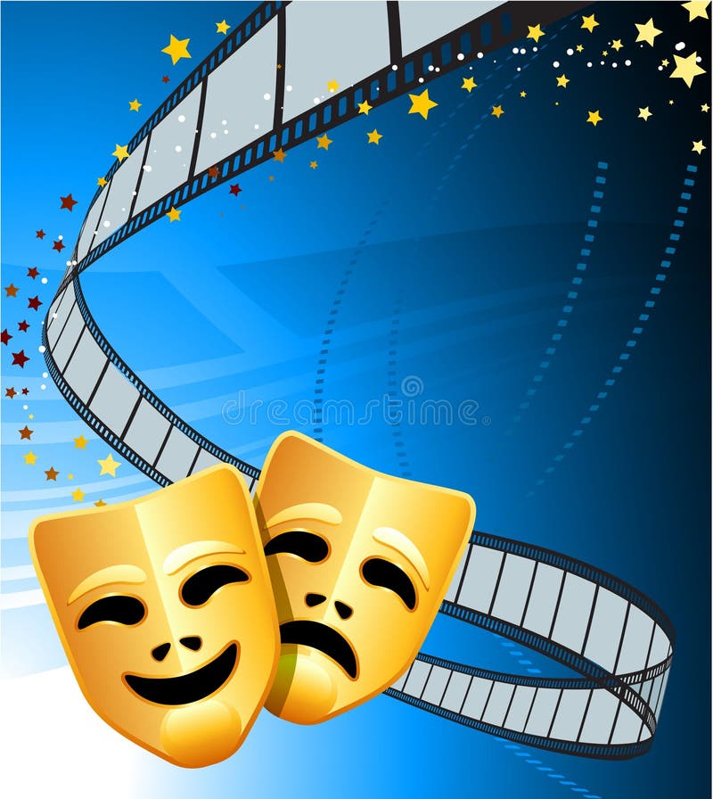 Comedy and Tragedy Theater Masks Background Stock Illustration ...