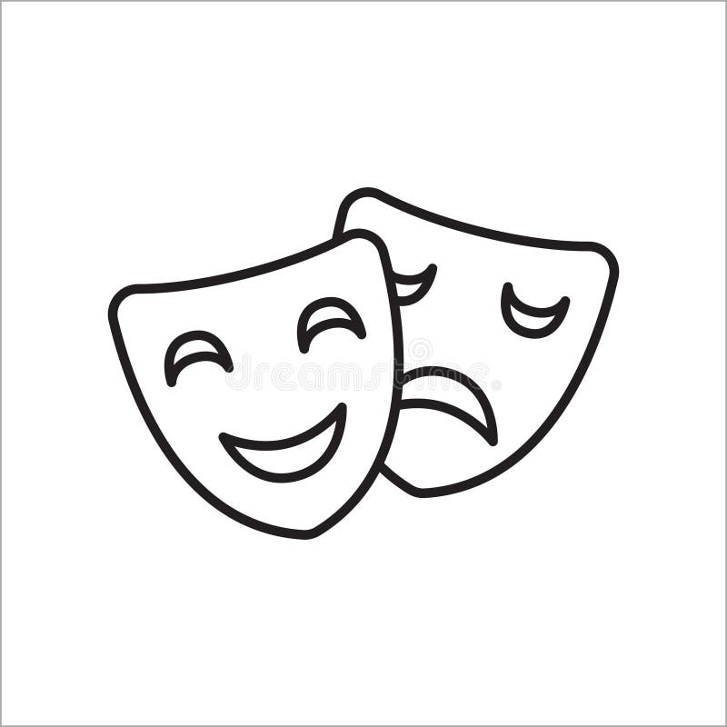 Comedy and Tragedy Theater Masks Vector Template Stock Vector ...