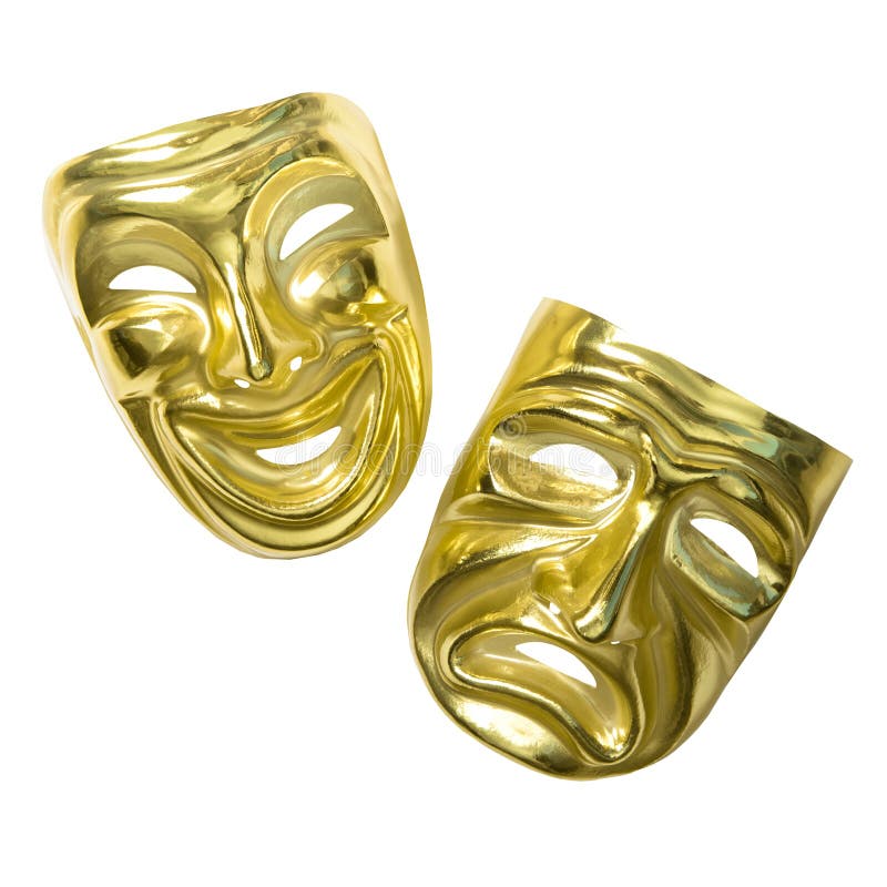 Comedy and Tragedy Theatrical Mask Isolated White Background Stock ...